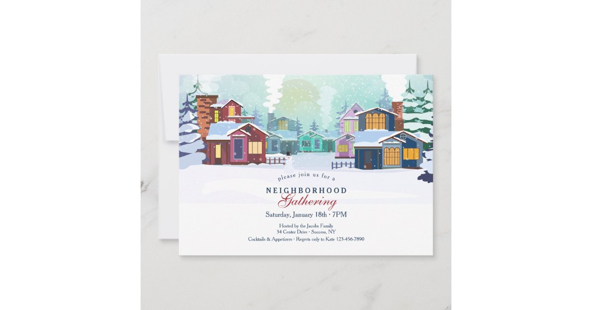 Winter Neighborhood Gathering Invitation | Zazzle