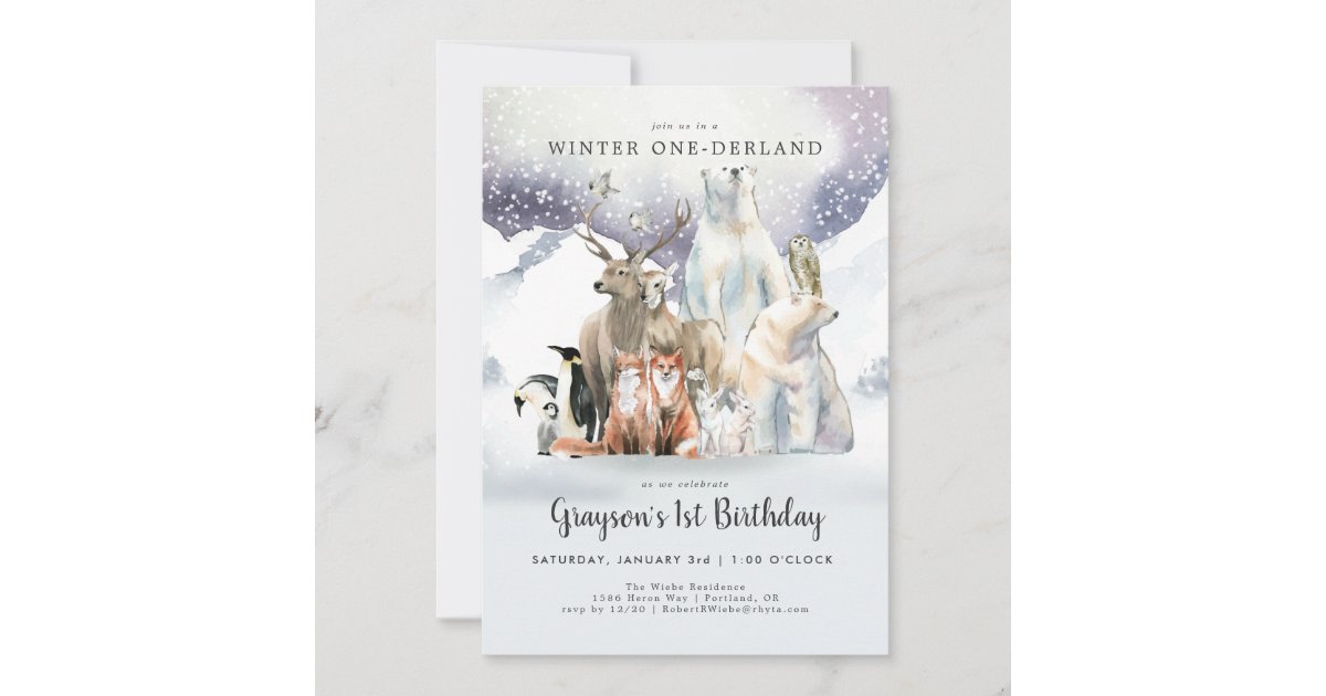 Winter ONE-derland First Birthday Invitation | Zazzle