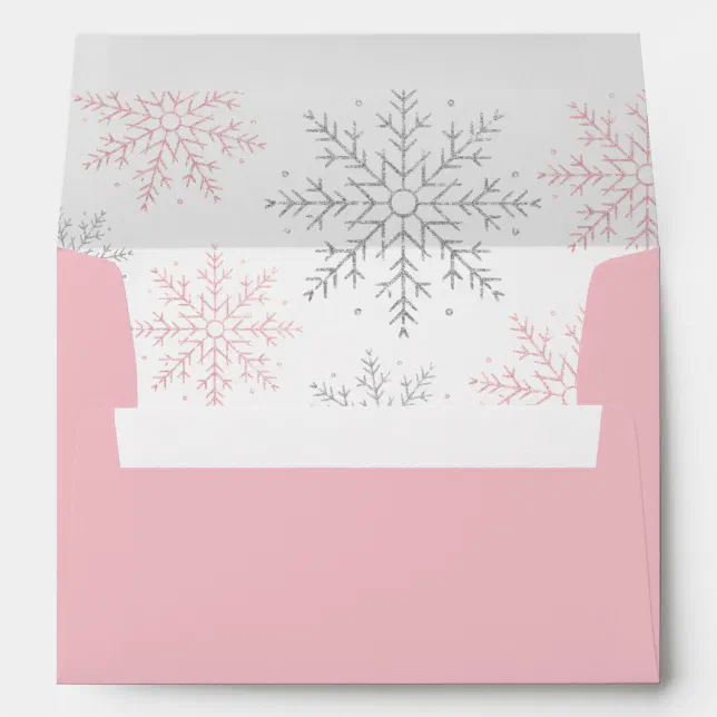 Winter Onederland Pink Glitter 1st Birthday Envelope | Zazzle