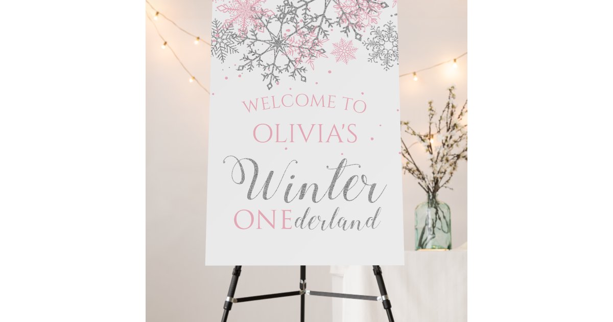 Winter ONEderland snowflake Welcome Sign | Zazzle