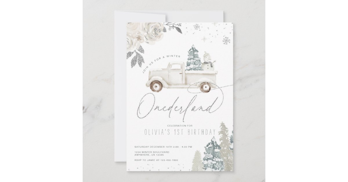 Winter Onederland Snowman 1st Birthday Invitation | Zazzle