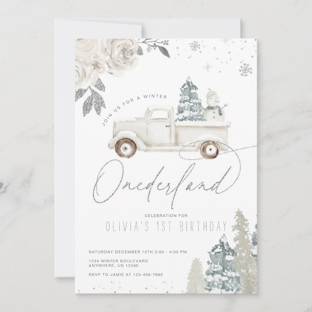 Winter Onederland Snowman 1st Birthday Invitation | Zazzle