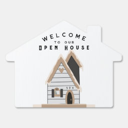 Winter Open House Modern Welcome Sign | Zazzle