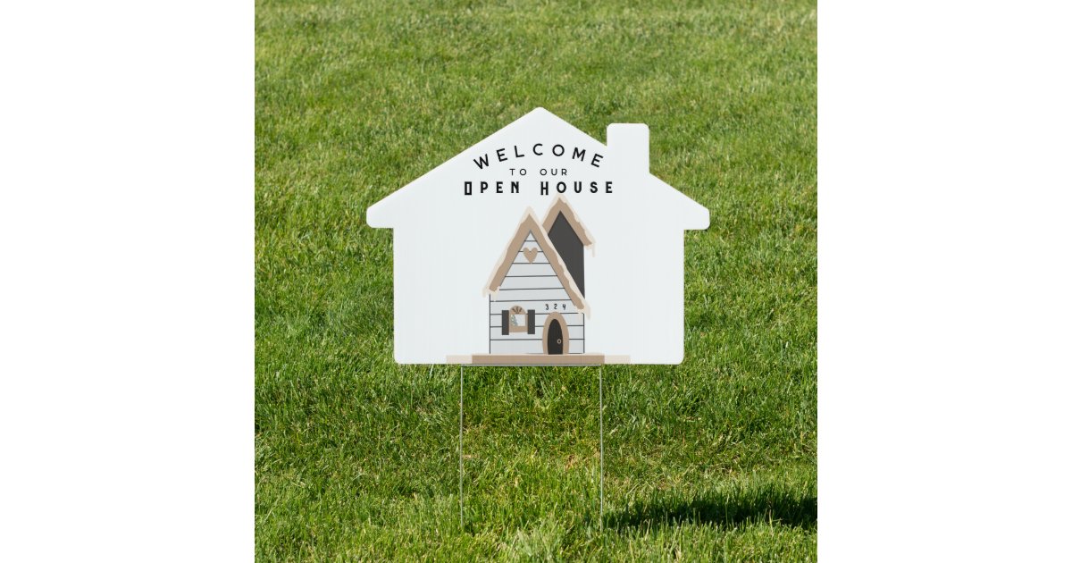 Winter Open House Modern Welcome Sign | Zazzle