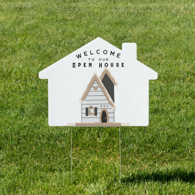 Winter Open House Modern Welcome Sign | Zazzle