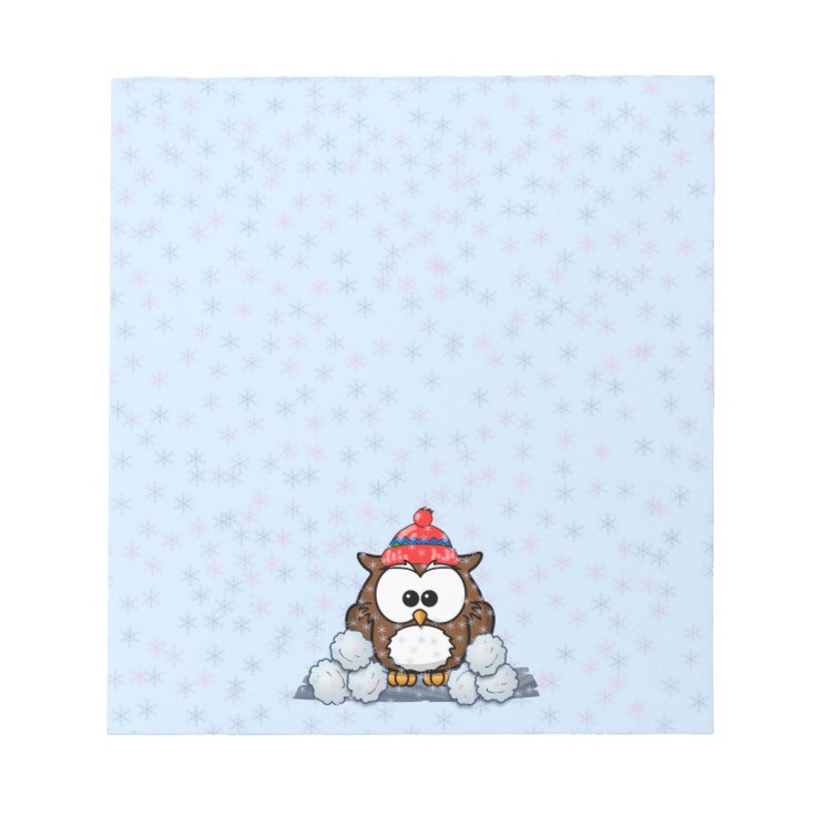 winter owl notepad | Zazzle