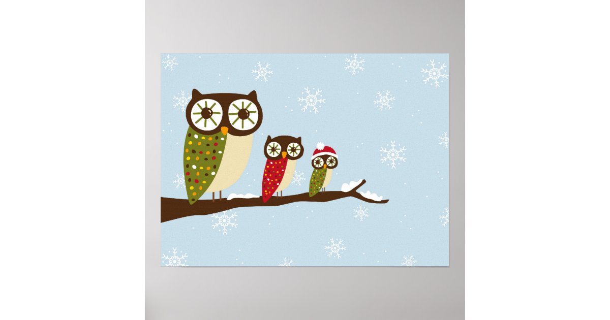 winter owls canvas print | Zazzle.com