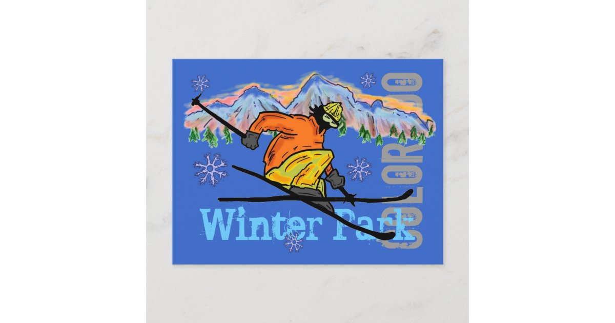 Winter Park ski postcard | Zazzle