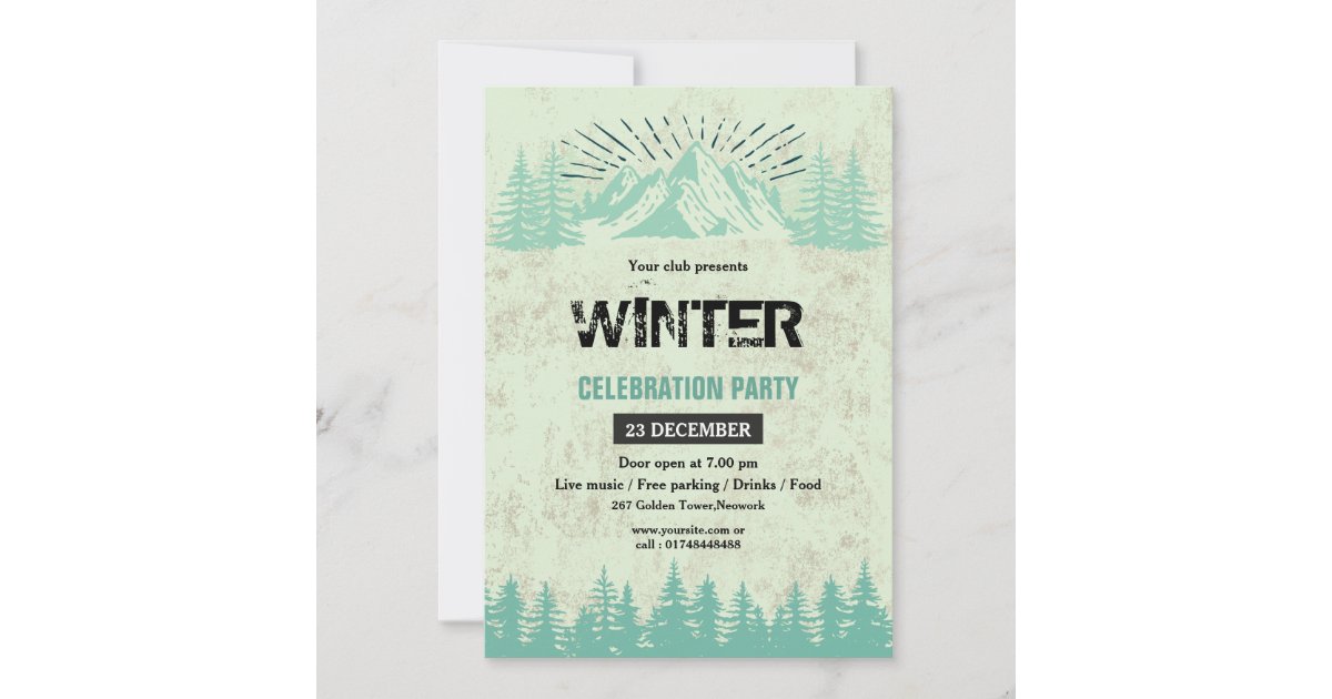 Winter Party Invitation | Zazzle