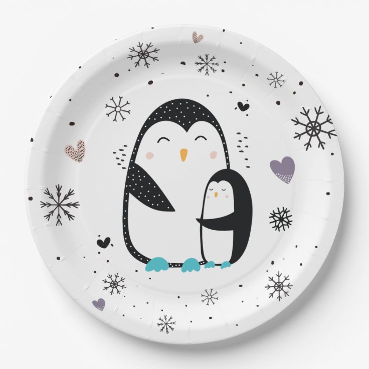 Winter Penguin Paper Plates | Zazzle