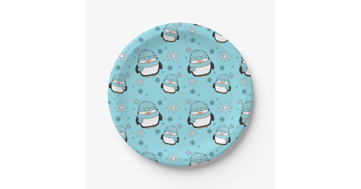 Winter Penguins Paper Plates 7" | Zazzle