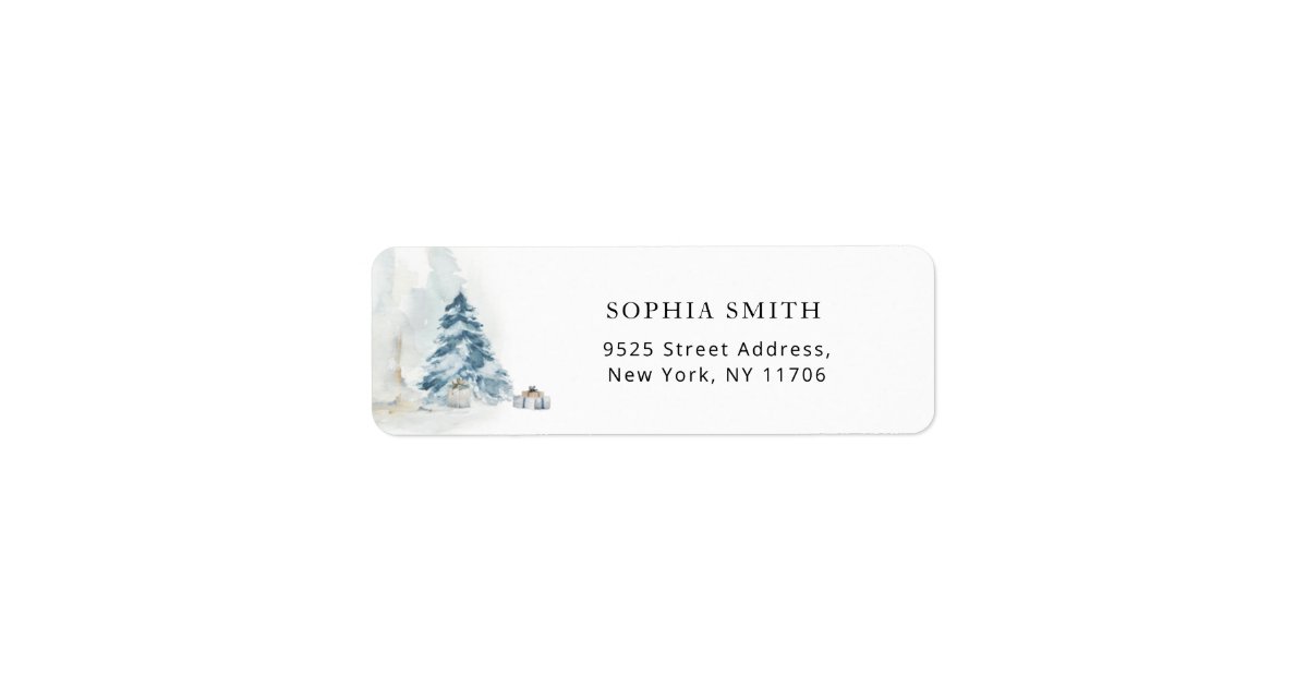 Winter pine tree Return Address Label | Zazzle