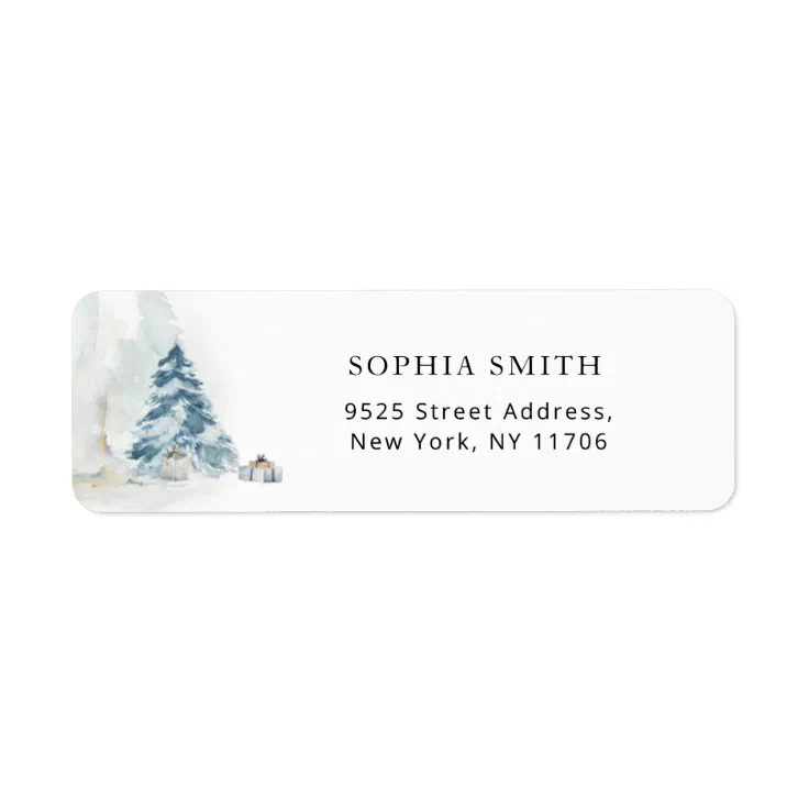 Winter pine tree Return Address Label | Zazzle