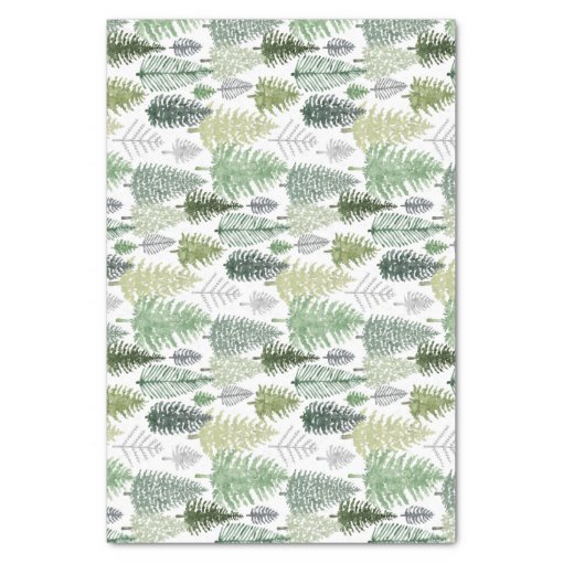 Winter Pine Trees Tissue Paper | Zazzle