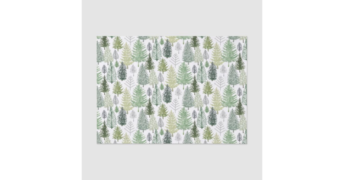 Winter Pine Trees Tissue Paper | Zazzle