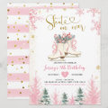 Winter Pink and Gold Girl Ice Skating Birthday Invitation | Zazzle