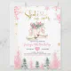 Winter Pink and Gold Girl Ice Skating Birthday Invitation | Zazzle