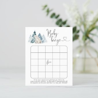 winter polar bear Baby bingo game | Zazzle