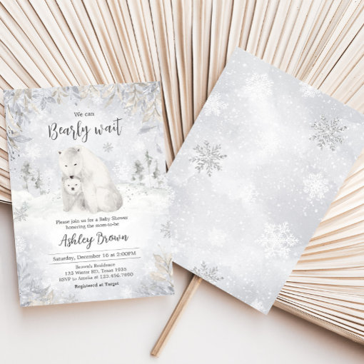 Winter Polar Bear Baby Shower Invitation | Zazzle