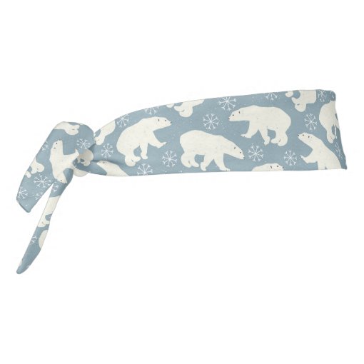 Winter Polar Bears seamless pattern + your ideas Tie Headband | Zazzle