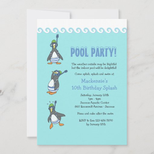 Winter Pool Party Invitation | Zazzle