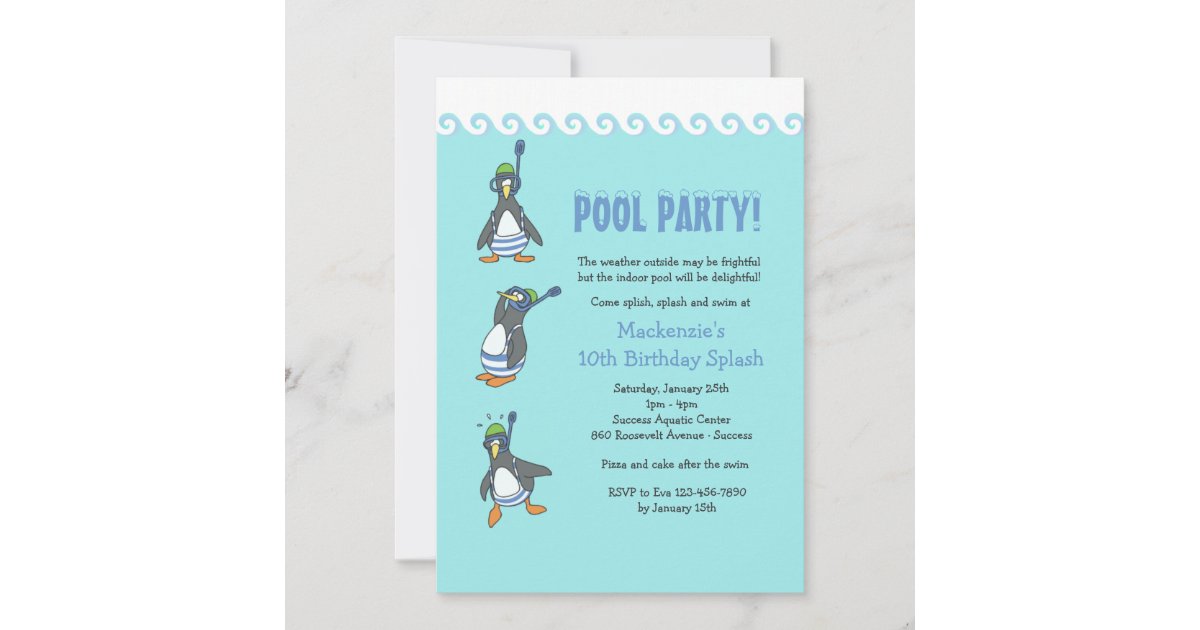 Winter Pool Party Invitation | Zazzle