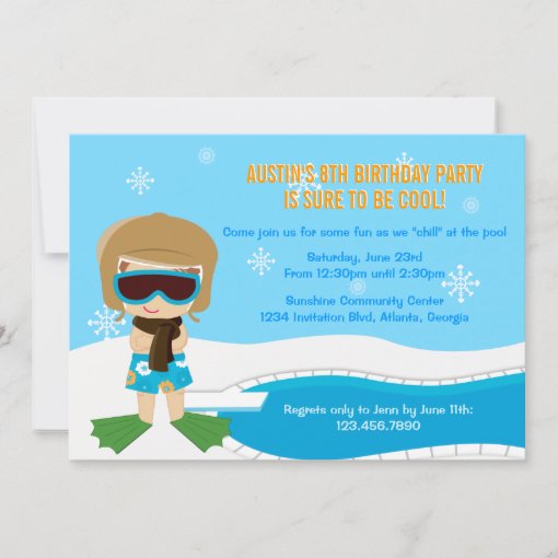 Winter Pool Party Invite | Zazzle