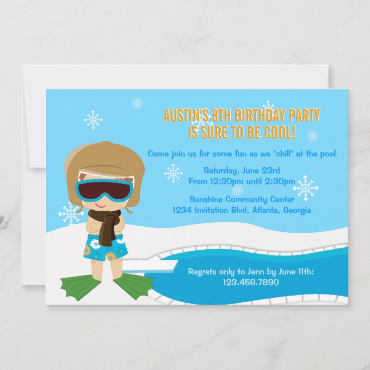 Winter Pool Party Invite | Zazzle