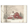 Winter Red Barn Tissue Paper | Zazzle