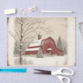 Winter Red Barn Tissue Paper | Zazzle