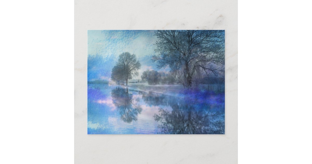 Winter Reflection Holiday Postcard | Zazzle