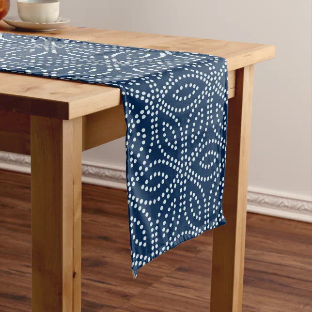 Winter Sacred Geometry Pattern Long Table Runner | Zazzle