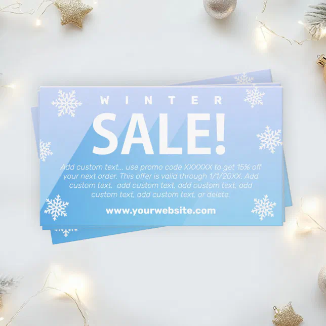 Winter Sale Business Card | Zazzle