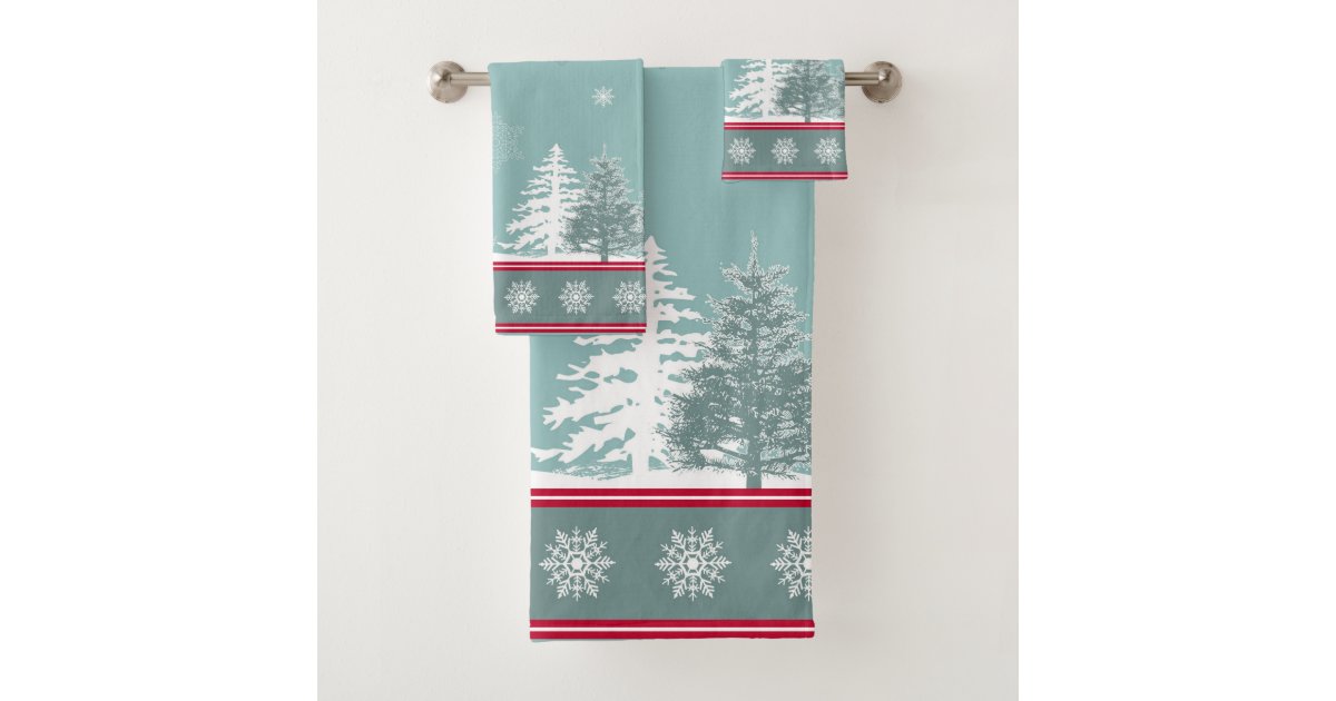 Winter scene bath towel set | Zazzle