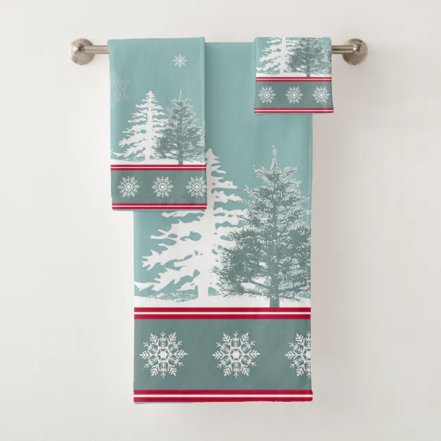 Winter scene bath towel set | Zazzle