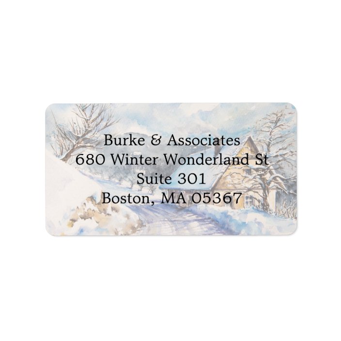 Winter Scene Business Return Address Label | Zazzle.com