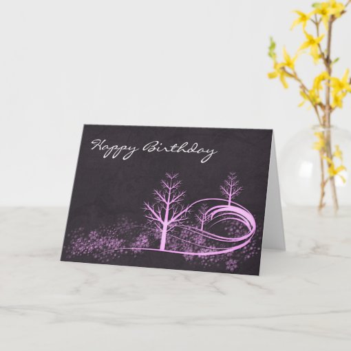 Winter Scene Happy Birthday Greeting Card | Zazzle