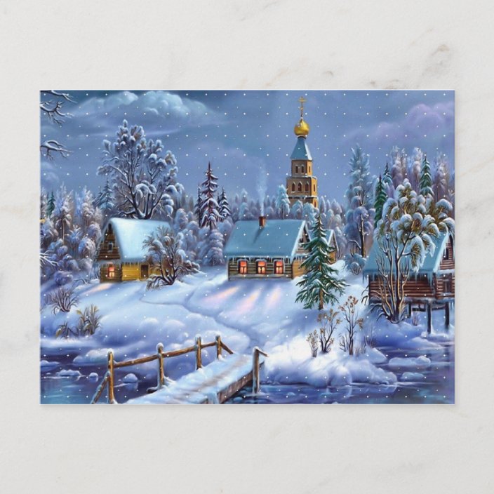 Winter Scene Postcard | Zazzle.com