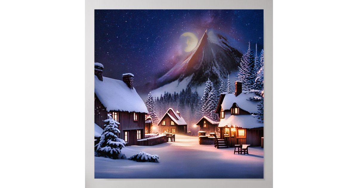 Winter Scene Poster | Zazzle