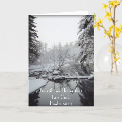 Winter Scene - Psalm 46:10 Card | Zazzle