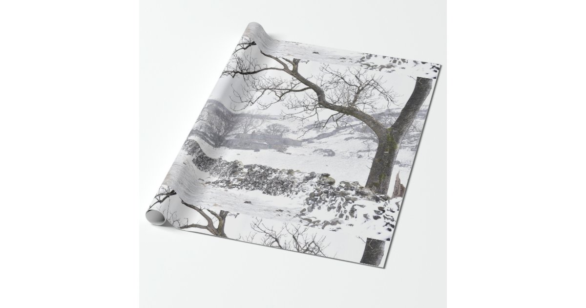 Winter Scene Wrapping Paper | Zazzle