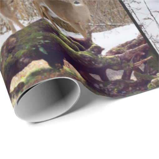 Winter Season Deer Collage Wildlife Wrapping Paper | Zazzle