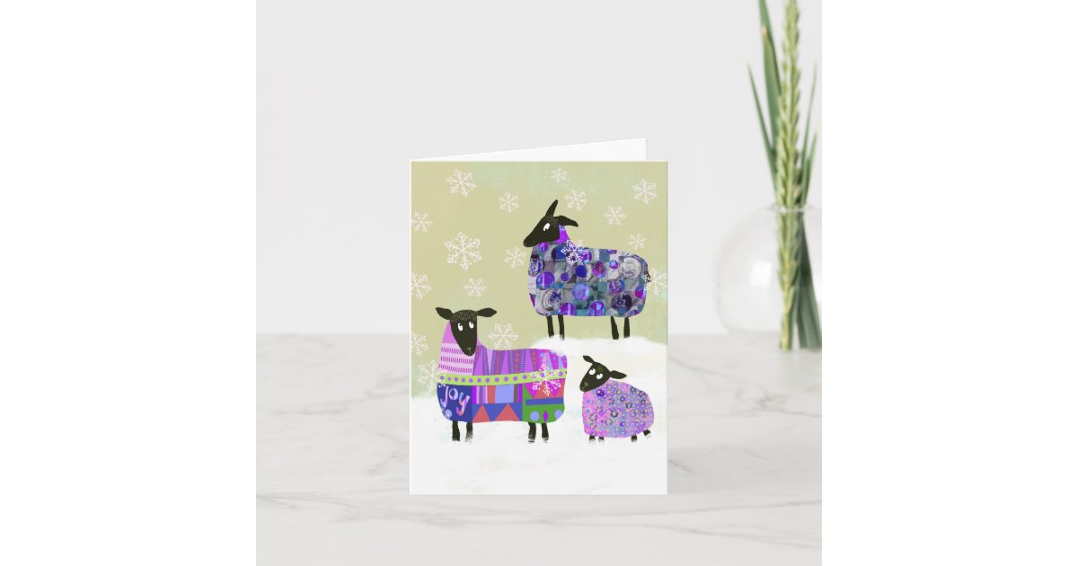 Winter Sheep BLANK Greeting Card | Zazzle