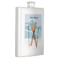 Winter Skiing custom name flask | Zazzle