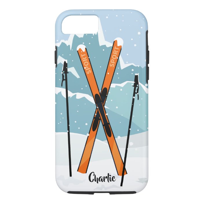 Winter Skiing custom name phone cases | Zazzle.com