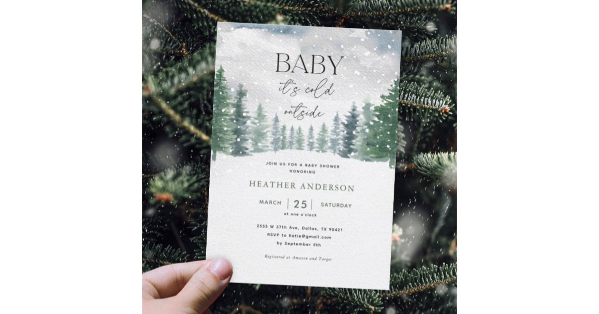 Winter Snow Baby It's Cold Outside Baby Shower Invitation | Zazzle