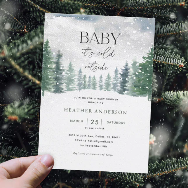 Winter Snow Baby It's Cold Outside Baby Shower Invitation | Zazzle