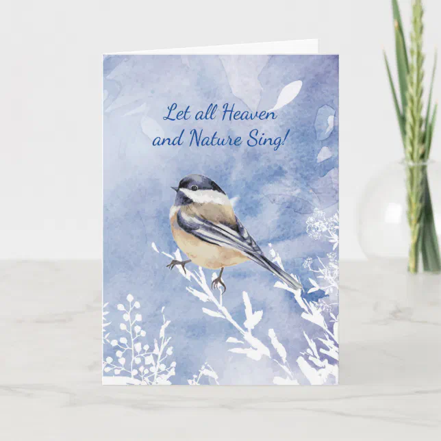Winter Snow Bird Christian Scripture Christmas Holiday Card | Zazzle