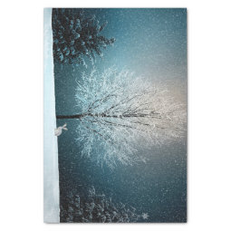 Winter snow landscape snow bunny tissue paper | Zazzle