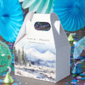 Winter Snow Mountain Ski Landscape Wedding Favor Boxes | Zazzle